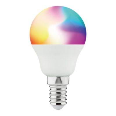 Ampoule LED E14 mini globe dépoli connectée RVB blanc variable 470 lm ...
