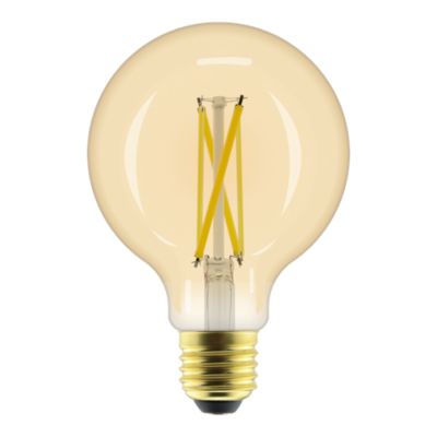 Ampoule LED E27 globe filament ambré connectée blanc variable 1055 lm ...
