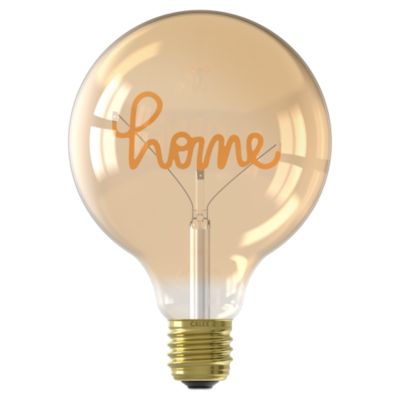 Ampoule LED E27 globe message “home” ambré 100 lm blanc chaud dimmable ...