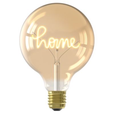 Ampoule LED E27 globe message “home” ambré 100 lm blanc chaud dimmable ...