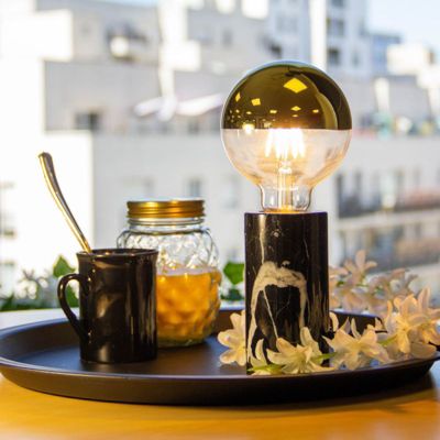 Ampoule LED E27 globe miroir doré filament 850 lm blanc chaud 8 W Xanlite