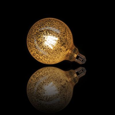 Ampoule LED E27 globe verre craquelé ambré 240 lm blanc chaud 4 W Xanlite