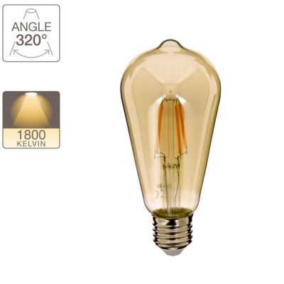 Ampoule LED E27 ST64 filament ambré 230 lm blanc chaud 4 W Xanlite