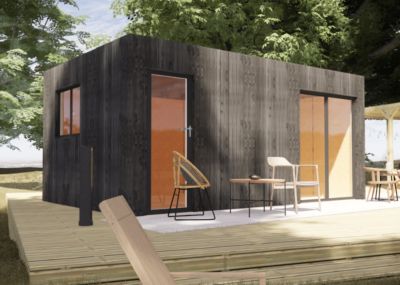 Annexe de jardin sans permis en bois 5,5 x 3,5 x 2,7 m avec plancher ...