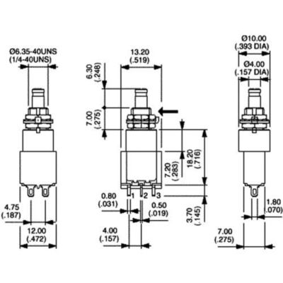 APEM 8646A bouton-poussoir à accrochage 250 V/AC 3 A montage panneau 6 ...