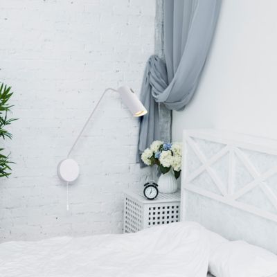 Applique murale blanche bras long GU10 orientable avec interrupteur ...