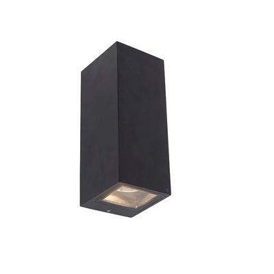 Applique murale moderne noire 2 lumières GU10 AR70 IP54 - Baleno
