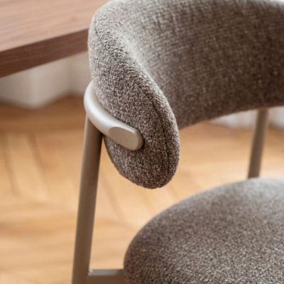 Aria - Lot de 2 chaises en tissu pieds beiges - Marron chiné