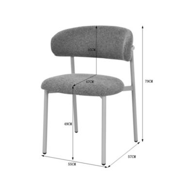 Aria - Lot de 2 chaises en tissu pieds beiges - Marron chiné
