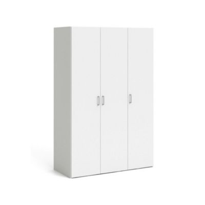 Armoire 3 Portes Ruffano, Portemanteau 115x49 cm Blanc