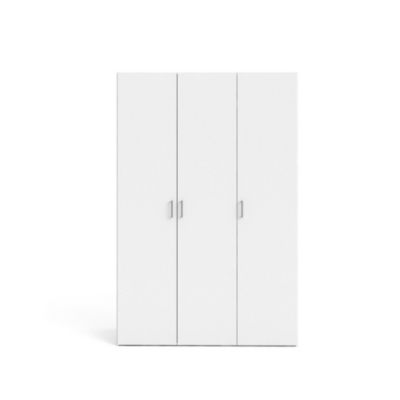 Armoire 3 Portes Ruffano, Portemanteau 115x49 cm Blanc