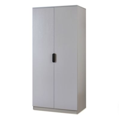 Armoire de chambre Eiselfing avec 4 étagères 176 x 80 x 52 cm gris en.casa