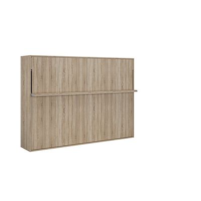 Armoire Lit escamotable 140x200cm Horizontal Chene Lit Rabattable Lit ...