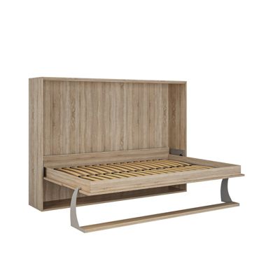 Armoire Lit escamotable 140x200cm Horizontal Chene Lit Rabattable Lit ...