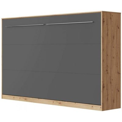 Armoire Lit escamotable 140x200cm Supérieur Horizontal Lit Mural Chêne ...