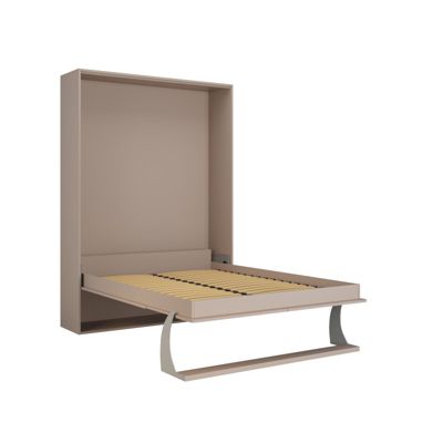 Armoire Lit escamotable 140x200cm Vertical Taupe Lit Rabattable Lit ...