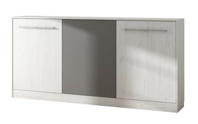 Armoire Lit escamotable Horizontal 90x200 cm Blanc artisan-Graphite Lit ...