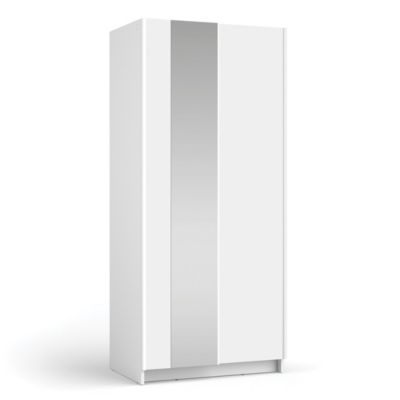 Armoire LYSIA 2 portes coulissantes avec miroir 80 x 182 x 55 cm ...