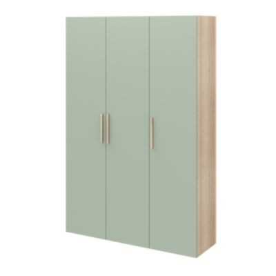 Armoire penderie 3 portes battantes vert agave et effet chêne GoodHome ...