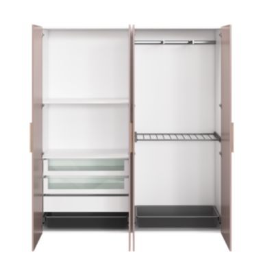 Armoire penderie 4 portes rose taupe GoodHome Atomia H. 225 x L. 200 x ...