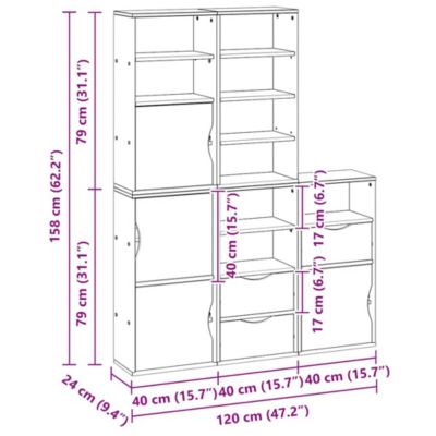 Armoires latérales 5 pcs ODDA 40x24x79 cm bois massif pin vidaXL