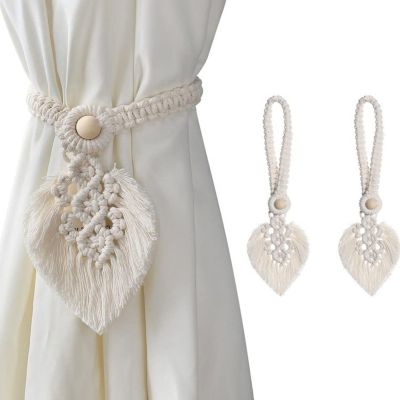 Attaches de rideaux tissées blanches 2 pièces | Castorama