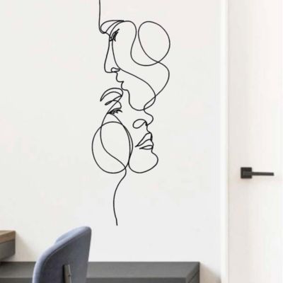 Autocollant mural en PVC lignes abstraites autocollant mural simple ...