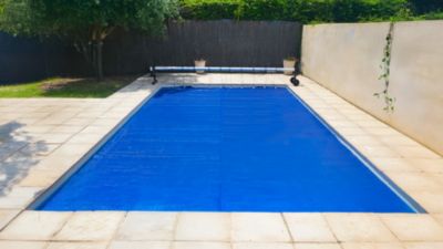 Bâche à Bulles Piscine 8x4 m OXO Dark Blue 500 microns - Bordée 4 côtés ...
