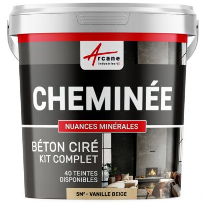 Béton Ciré Cheminée en kit complet Vanille Beige - 5 m² (en 2 couches ...