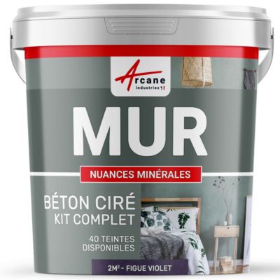 BÉTON CIRÉ EN KIT : Spécial Murs Figue - 2 m² - Mate - ARCANE INDUSTRIES | Castorama