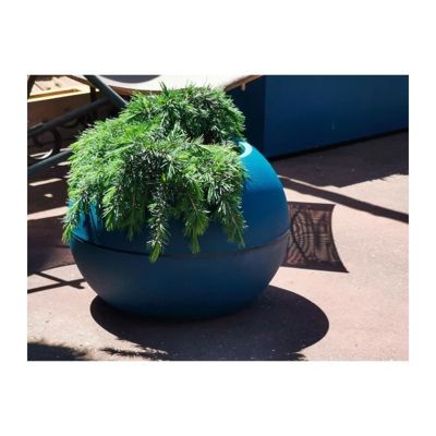 Bac a fleurs rond RIVIERA GRANIT BOULE - Plastique - Diametre 40 cm ...