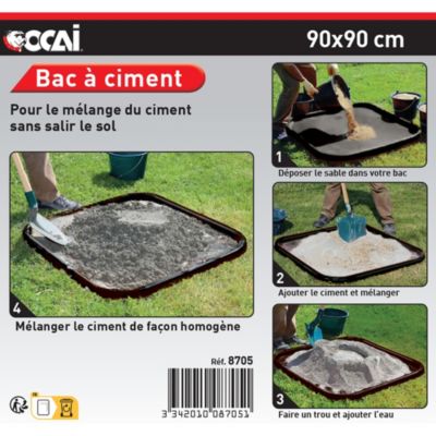 Bac à gâcher ciment 90 x 90 cm Ocai