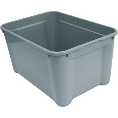 Bac de rangement en plastique Actua 47L coloris gris | Castorama