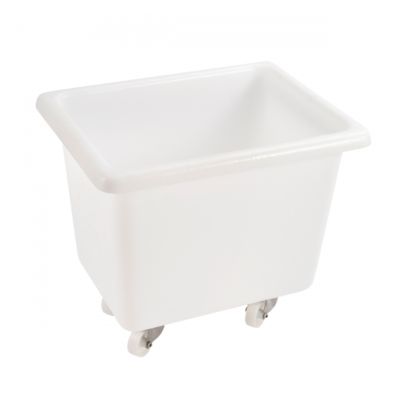 Bac grand volume 100 L - 2 roues fixes, 2 pivotantes avec freins - blanc
