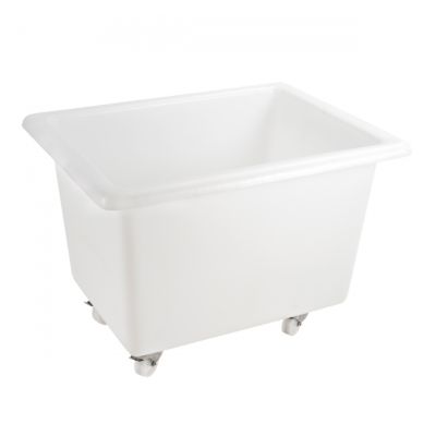 Bac grand volume 170 L - 4 roues pivotantes dont 2 avec freins - blanc