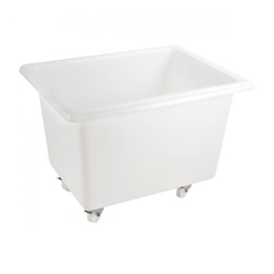 Bac grand volume 220 L - 2 roues fixes, 2 pivotantes avec freins - blanc