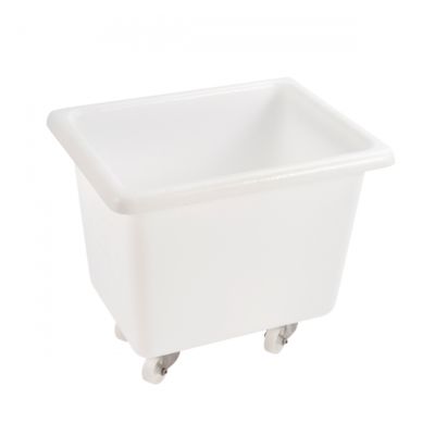Bac grand volume 500 L - 2 roues fixes, 2 pivotantes avec freins - blanc