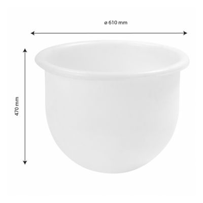 Bac grand volume hémisphérique 75 L - blanc