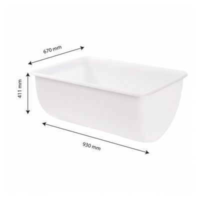 Bac grand volume semi-cylindrique 170 L - blanc