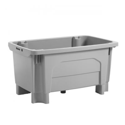 Bac grand volume sur pieds empilable emboîtable 300 L - gris