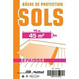 Bâche de protection sol épaisse 3 x 15 m