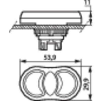 BACO L61QH21 Bouton-poussoir double touche collerette 22,3 mm LED IP66
