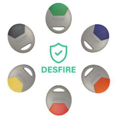 Badge sécurisé Desfire pour résident Gris Rouge - COMELIT - BADGESECURGR
