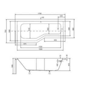 Baignoire asymétrique | Castorama