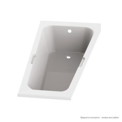 Baignoire asymétrique angle droit Chaloop L.160 x l.90 cm sans tablier Valentin