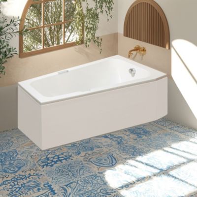 Baignoire asymétrique angle droit Chaloop L.160 x l.90 cm sans tablier Valentin