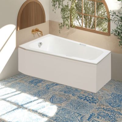 Baignoire asymétrique angle gauche Chaloop L.160 x l.90 cm sans tablier Valentin | Castorama