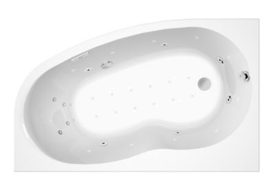 Baignoire balnéo asymétrique angle droit 160 x 100 cm Allibert Dolcea Elba Duo | Castorama