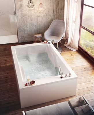 Baignoire double 180x120 cm en acrylique blanc Confidence Allibert