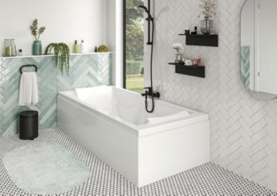 Baignoire double 190x90 cm Lodge Duo en Puretex blanc Allibert | Castorama